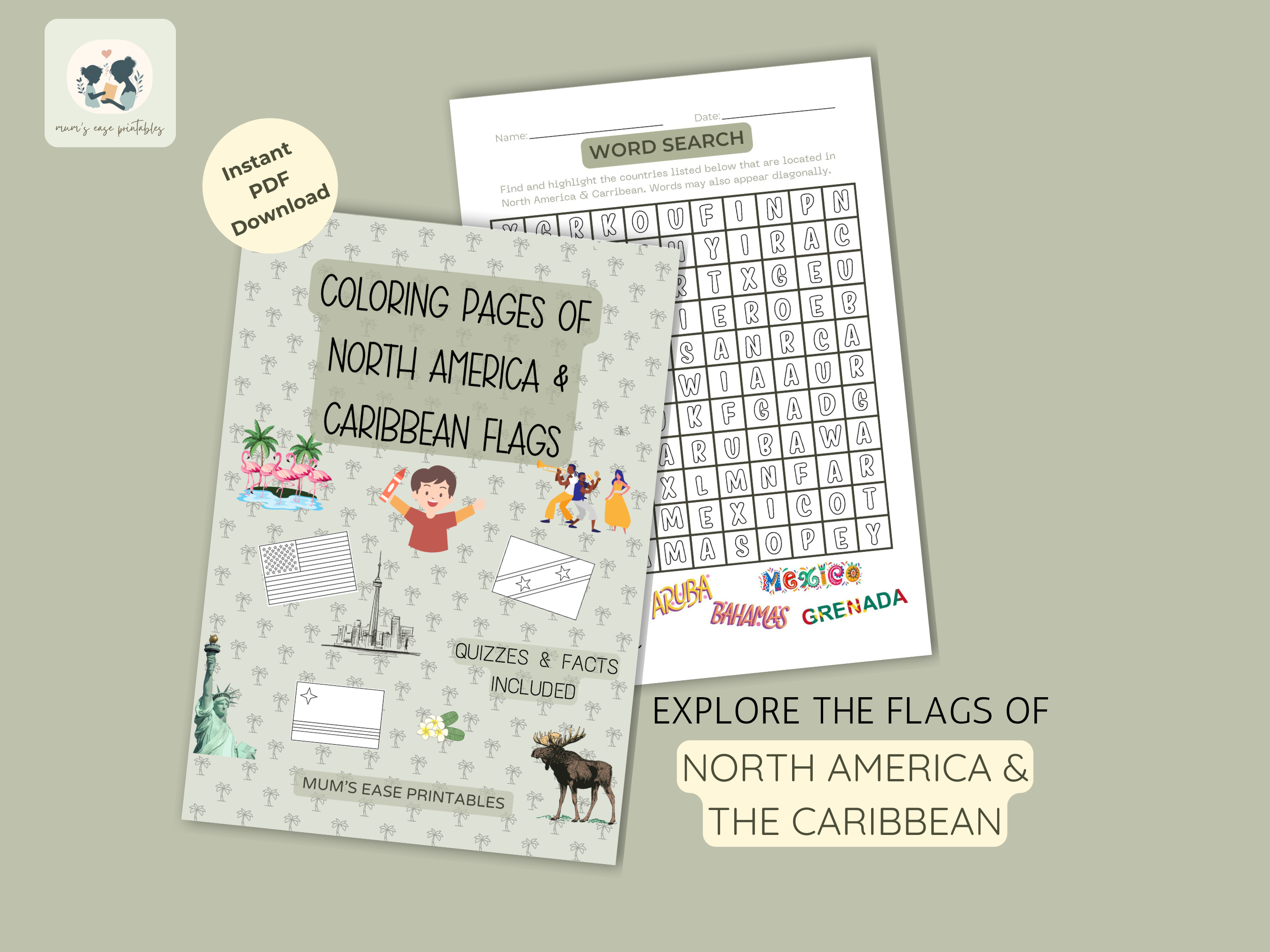 NORTH AMERICA & CARIBBEAN Coloring Book – Printable PDF for Kids | Let ...